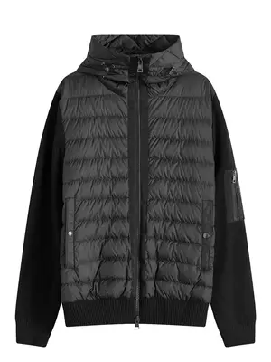 Moncler Hooded Down Knit Jacket - Black