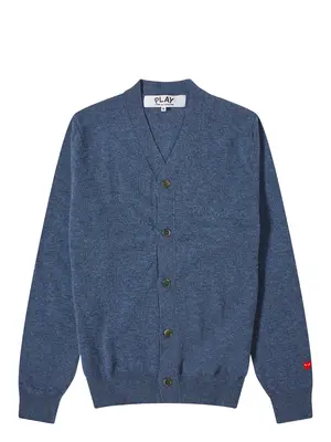 Play Comme Des Garcon Heart Sleeve Cardigan - Navy
