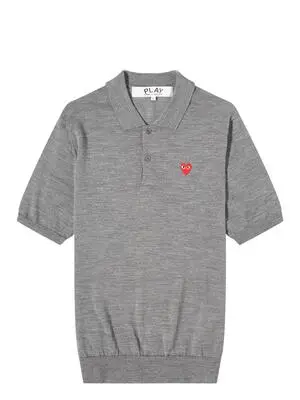 Play Comme Des Garcon Knit Polo Shirt - Grey