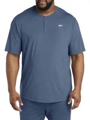 REEBOK Performance Henley T-Shirt East Coast Blue