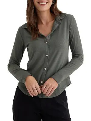 Bella Dahl Cotton Knit Button-up Shirt - Fernwood