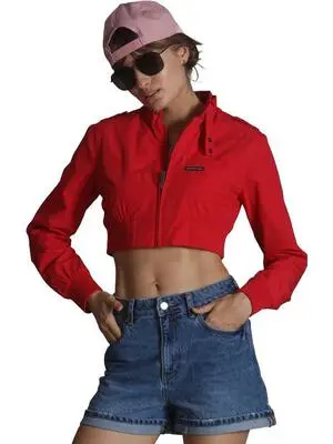MEMBERS ONLY Cropped Racer Jacket - Red