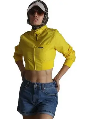 MEMBERS ONLY Cropped Racer Jacket - Yellow