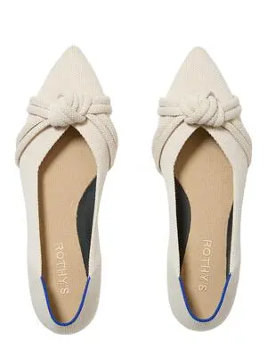 Rothy's The Knot Point Ii Knit Flats With Knotted Embellishment - Conch