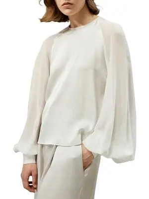 Lilysilk Silk Blouse With Raglan Sleeves - Natural White