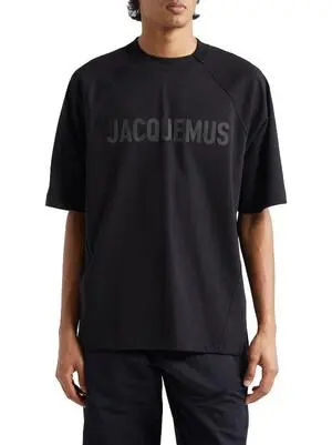 Jacquemus Le Typo Cotton Logo Graphic T-shirt - Black