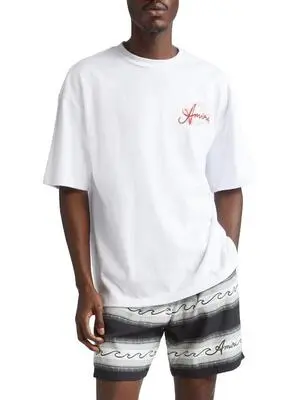 Amiri Oversize Airbrush Logo Graphic T-shirt - White