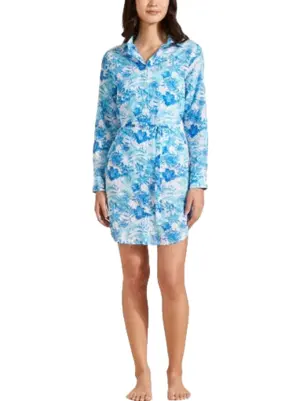 Vilebrequin Tahiti Flowers Cotton Voile Shirt Dress - Blanc