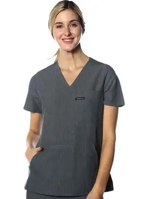 MEMBERS ONLY Cordoba 5-pocket Scrub Top - Graphite
