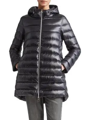 Herno Shiny Nylon Hooded Down Puffer Jacket - Black