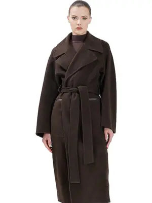Nicole Benisti Iris Wrap Coat - Chocolate