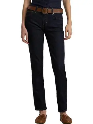 Ralph Lauren Mid-rise Straight Jeans - Dark Rinse Wash Denim