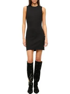 Staud Mercer Sleeveless Mini Dress - Black
