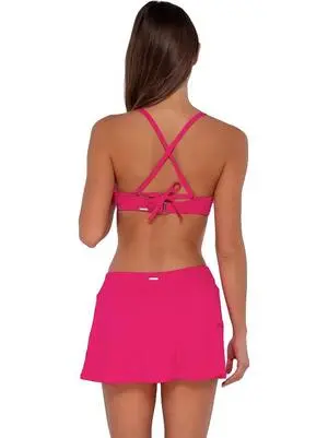 SUNSETS Sporty Swim Skirt Bottom - Begonia Sandbar Rib
