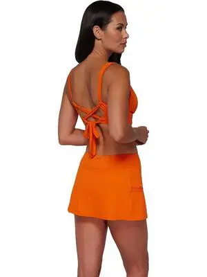 SUNSETS Sporty Swim Skirt Bottom - Kumquat Sandbar Rib