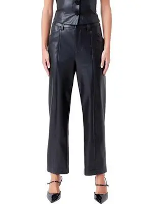 ENDLESS ROSE Endless Rose Faux Leather Tapered Pant