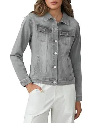 LOLA JEANS Gabriella Classic Denim Jacket Mid Ash