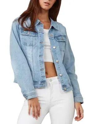 LOLA JEANS Gabriella Classic Denim Jacket Stone Blue Skyline