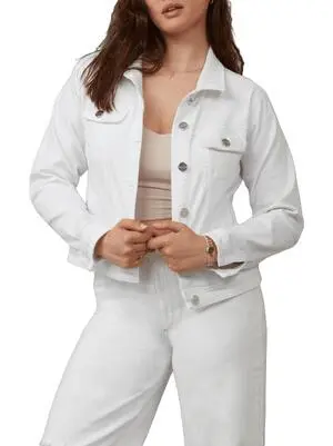 LOLA JEANS Gabriella Classic Denim Jacket White