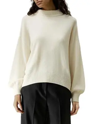 Lilysilk Drop Shoulder Wool-cashmere Sweater - White