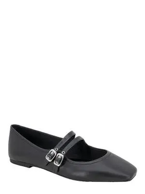 KENNETH COLE Jasmine Mary Jane Flat - Black Leather
