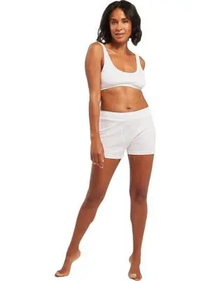 NUDEA Organic Cotton Boyfriend Boxer Short - Cotton White