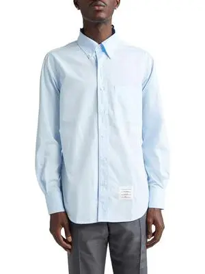 Thom Browne Straight Fit Button-down Shirt - Light Blue