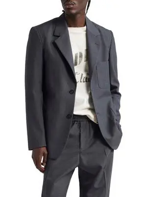 GOLDEN GOOSE Journey Virgin Wool Sport Coat - Antracite/melange