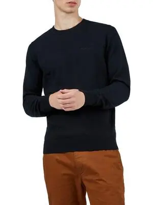 Ben Sherman Ben Sherman Regular Fit Merino Wool Blend Sweater Dark Navy