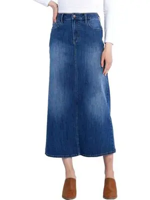 WASH LAB DENIM Pencil Skirt - Perfect Blue