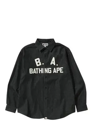 A BATHING APE Loose Fit Denim Shirt - Black