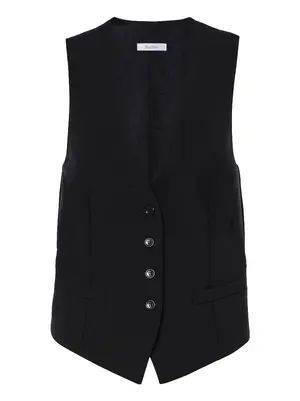 Max Mara Buttoned Jersey Vest - Black