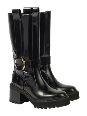 See By Chloé Ring 60 Leather Knee-high Boots - Black