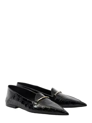 Victoria Beckham Morsetto Croc-effect Leather Loafers - Black