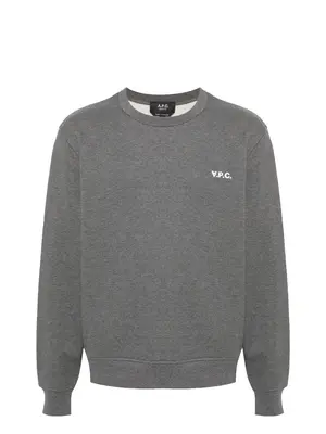 A.p.c. Flocked-logo Sweatshirt - Grey