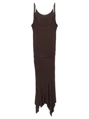 Attico Layered Maxi Dress - Brown