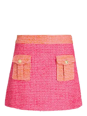 Derek Lam 10 Crosby Rima Two-tone Mini Skirt - Coral