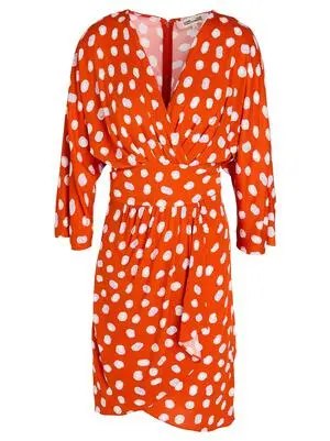 Diane Von Furstenberg Barrington Wrap-effect Printed Mini Dress - Orange