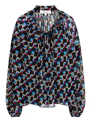 DIANE VON FURSTENBERG Diane Von Furstenberg Kipleen Printed Chiffon Blouse