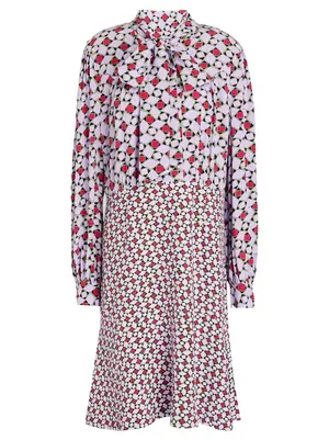 Diane Von Furstenberg Alcina Printed Crepe Dress - Lavender