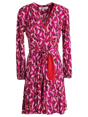 Diane Von Furstenberg Linsey Printed Mini Wrap Dress - Magenta