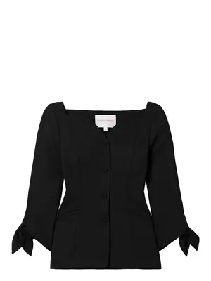 Carolina Herrera Bow-detailed Wool-blend Jacket - Black