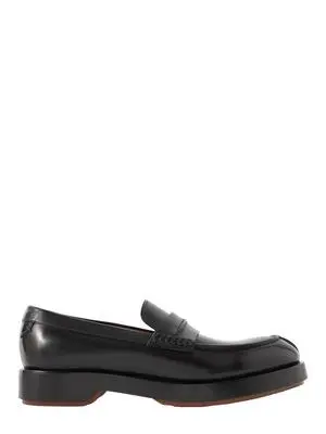 Zegna Udine Leather Penny Loafers - Black