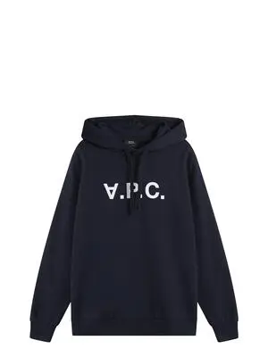 A.p.c. Vpc Logo Hoodie - Dark Navy/ecru