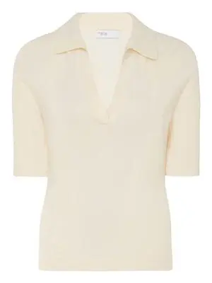 ROSETTA GETTY Rosetta Getty Open-Neck Knitted Polo Top