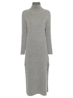 GOLDEN GOOSE Ribbed-knit Knitted Dress - Grey
