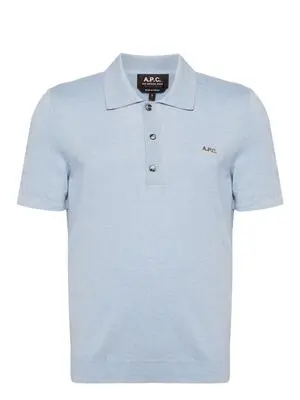 A.p.c. Logo-embroidered Polo Shirt - Blue