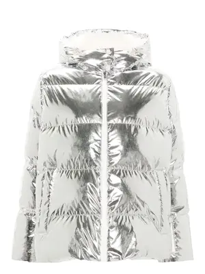 YVES SALOMON Hooded Puffer Jacket - Silver