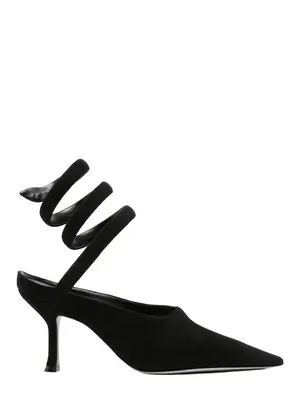 Rene Caovilla 75mm Suede Pumps - Black