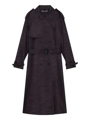 Stella McCartney Tiger-print Trench Coat - Black